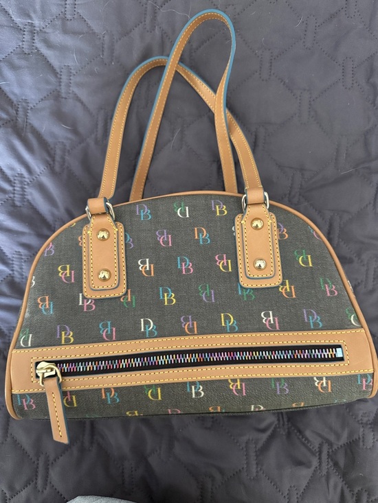 Dooney & Bourke | Bags | Dooney Bourke Multicolor Db Logo Dome Satchel ...